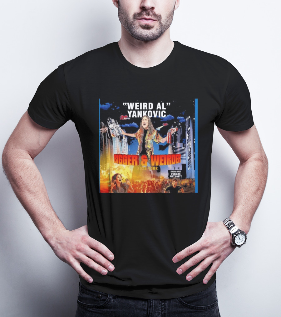 Weird Al Yankovic Bigger & Weirder 2026 Tour Special Guest Puddles Pity Party T-Shirt