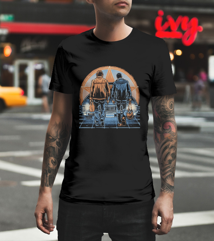 Sam And Dean Winchester Impala Star Supernatural T-Shirt