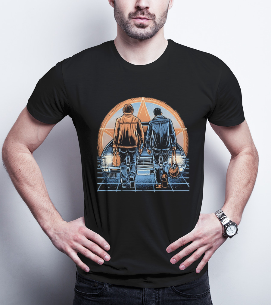 Sam And Dean Winchester Impala Star Supernatural T-Shirt