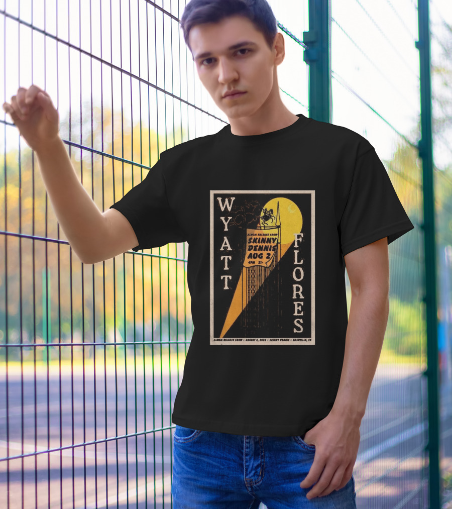 Wyatt Flores Album Release Show Skinny Dennis Aug 2 2026 Nashville TN T-Shirt