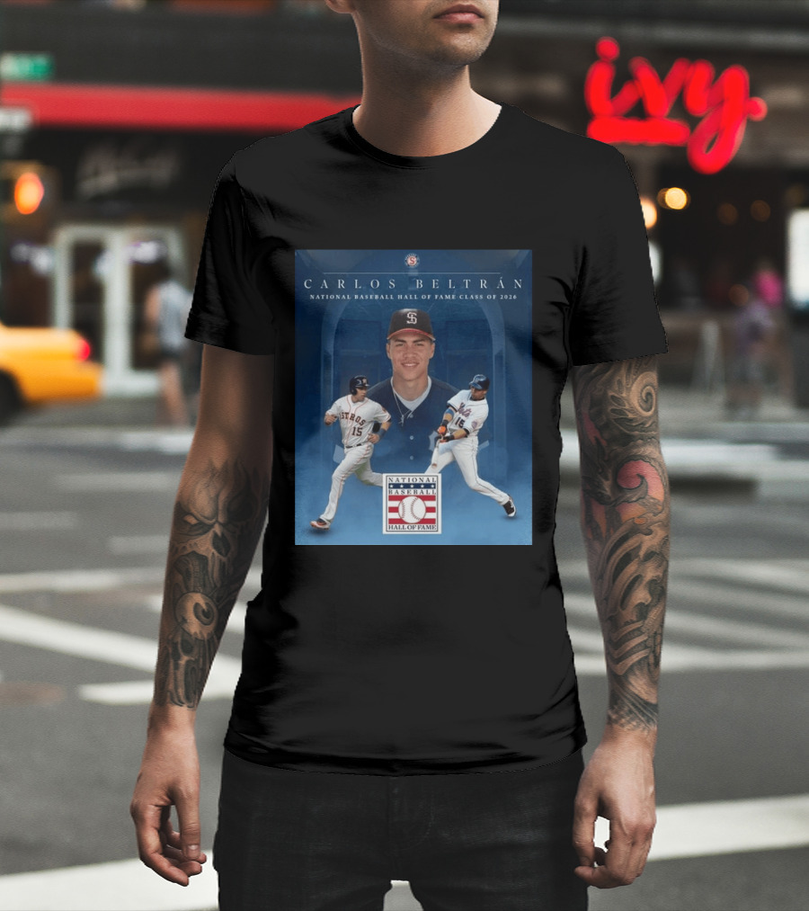 Carlos Beltrán National Baseball Hall Of Fame Class Of 2026 Induction MLB Star Recognition T-Shirt