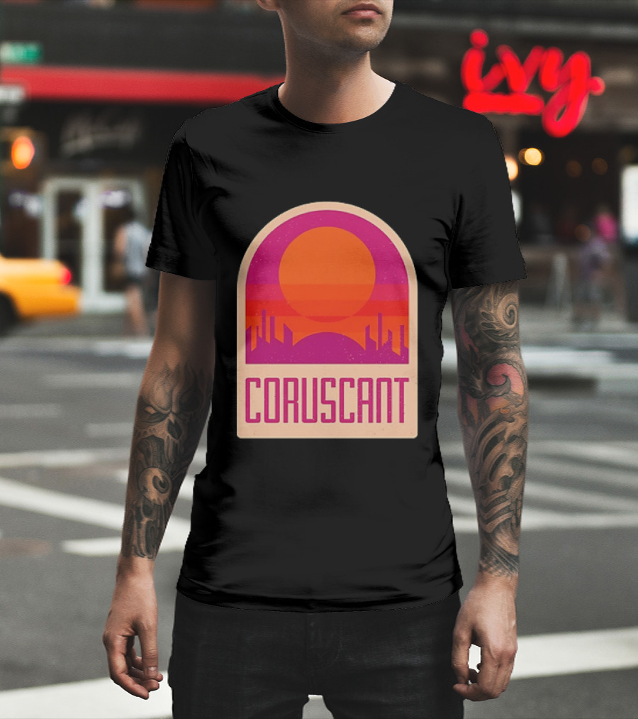 Coruscant Cityscape Star Wars Sci Fi Sunset Scene T-Shirt