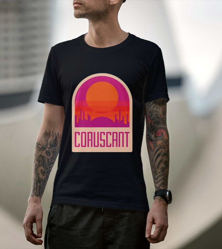 Coruscant Cityscape Star Wars Sci Fi Sunset Scene T-Shirt