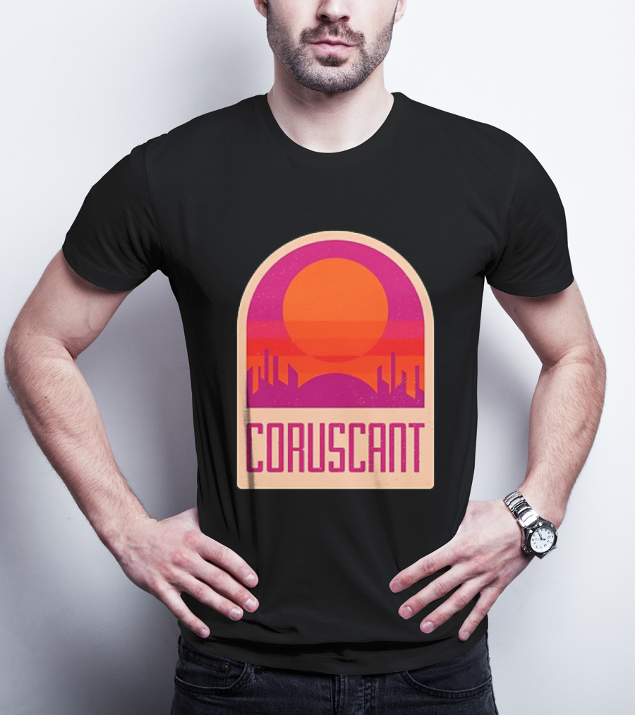 Coruscant Cityscape Star Wars Sci Fi Sunset Scene T-Shirt