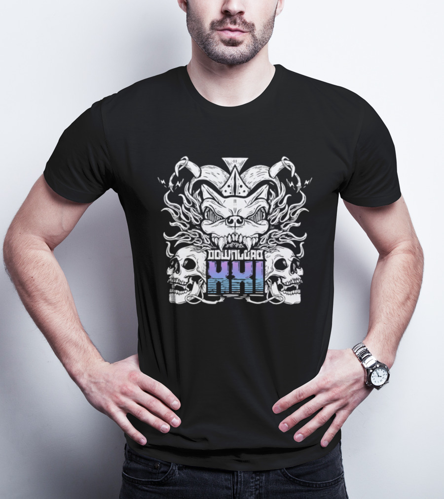 Download XXI Skull Demon Heavy Metal Flame T-Shirt