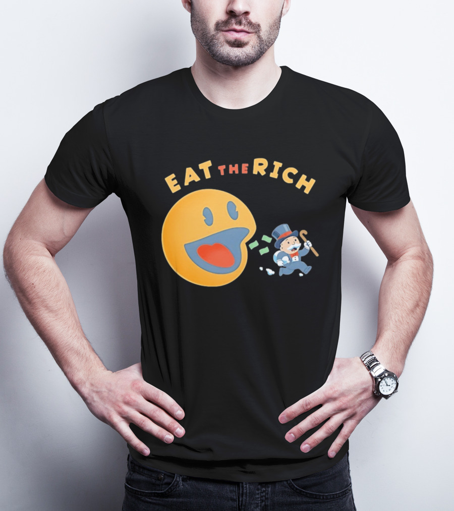 Eat The Rich Monopoly Man Pac Man Capitalism T-Shirt