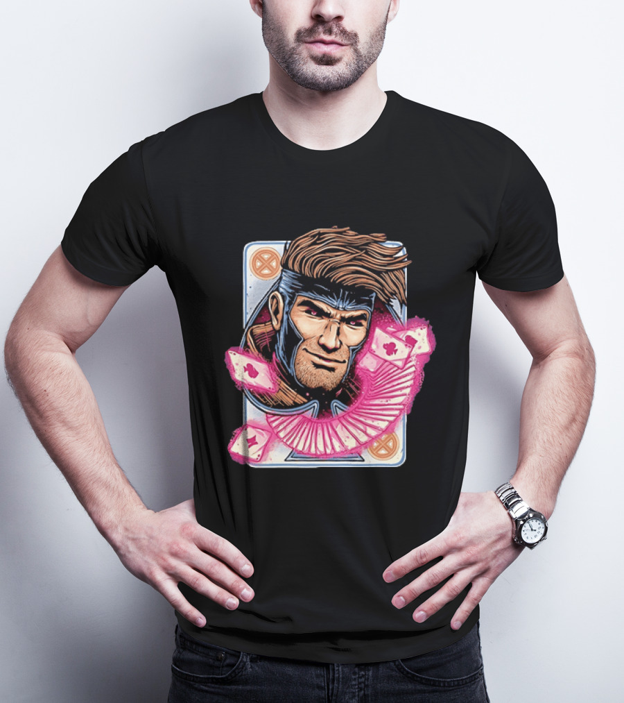 Marvel Gambit X Men Playing Card Super Hero T-Shirt