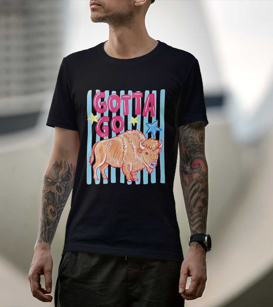 Gotta Go Buffalo Stars Stripes Wildlife Bison T-Shirt