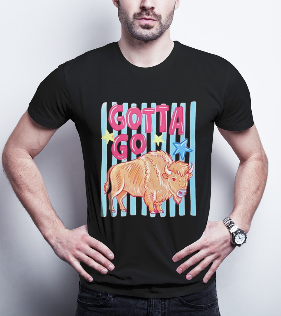 Gotta Go Buffalo Stars Stripes Wildlife Bison T-Shirt