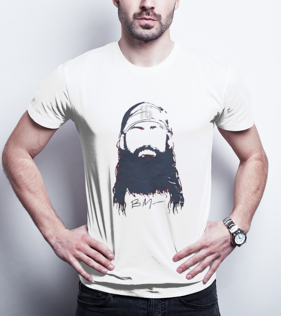 Brandon Marsh 16 Philadelphia Phillies Beard Silhouette BM Cap T-Shirt