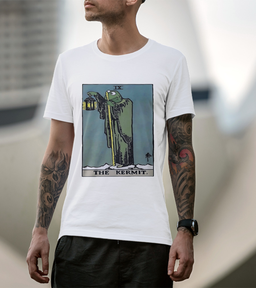 Kermit Tarot Card IX The Hermit Muppets Lantern T-Shirt