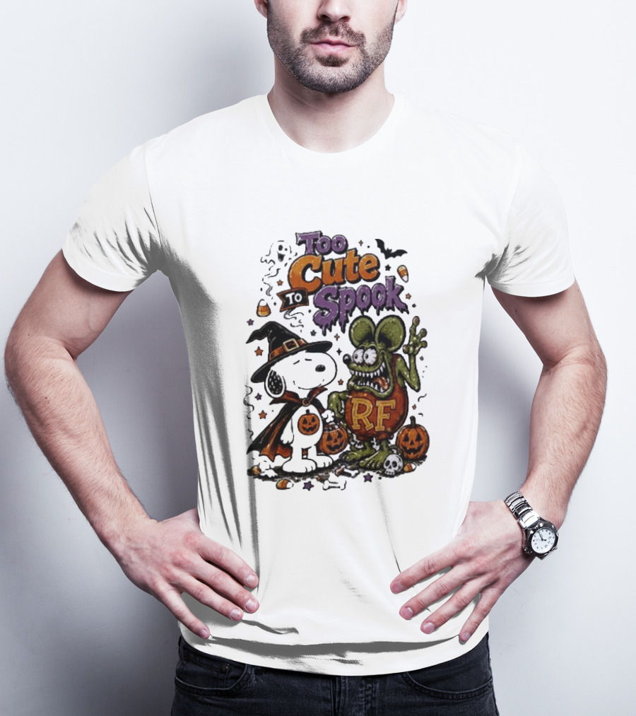 Too Cute To Spook Peanuts Snoopy X Rat Fink Halloween T-Shirt