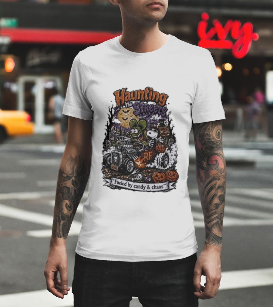 Peanuts Snoopy X Rat Fink Haunting The Streets Fueled By Candy & Chaos Halloween T-Shirt