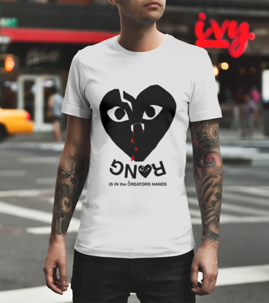 Revenge Store Rvg White Heart Eyes Fangs Red Drip T-Shirt