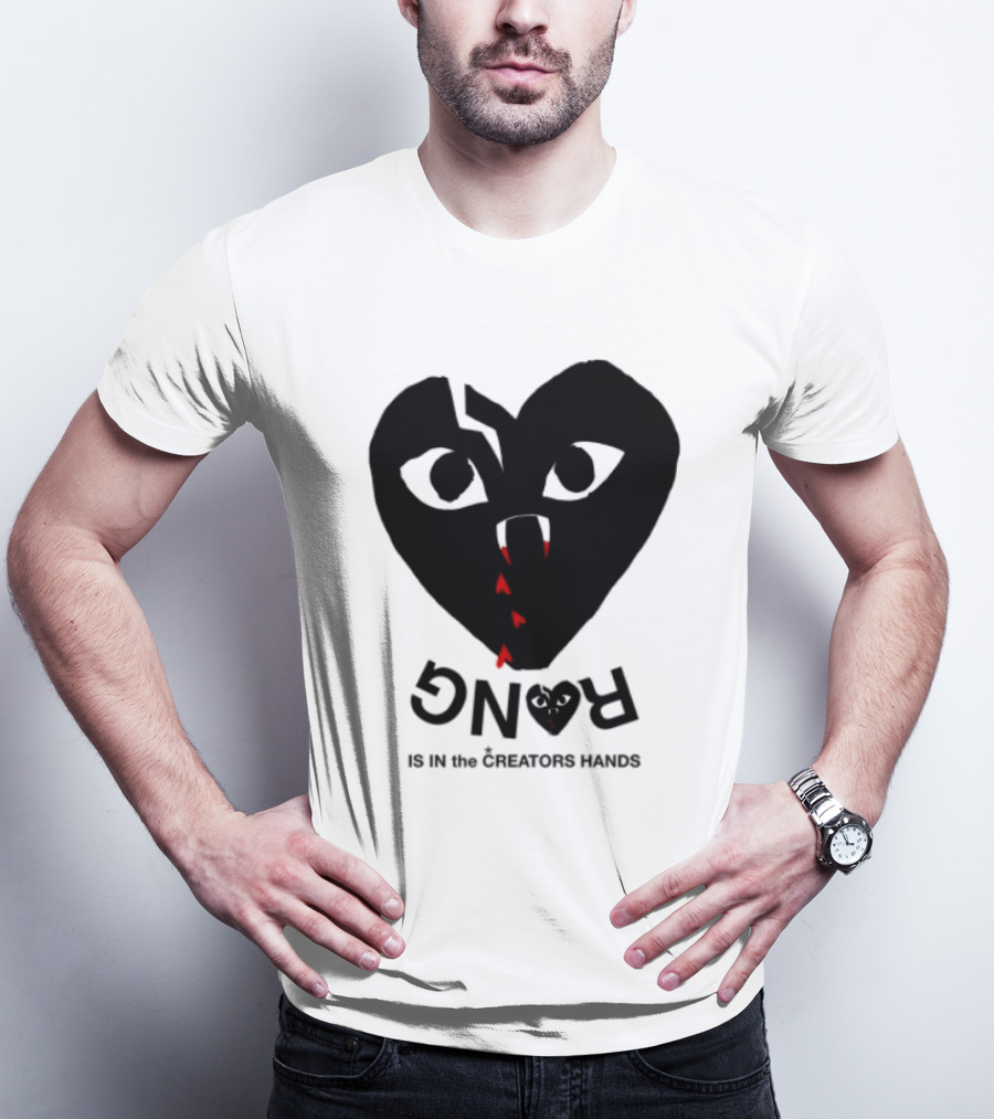 Revenge Store Rvg White Heart Eyes Fangs Red Drip T-Shirt