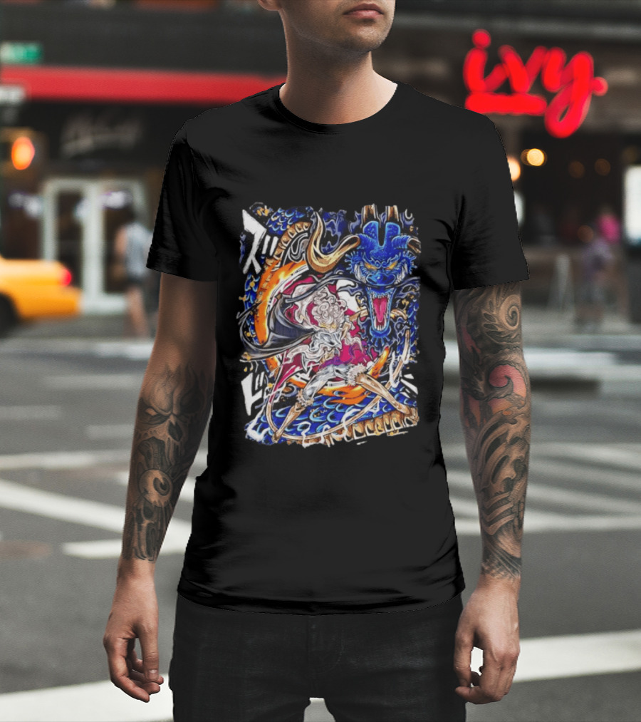 Monkey D Luffy Gear 5 Vs Kaido Epic One Piece Anime Manga Battle Scene T-Shirt