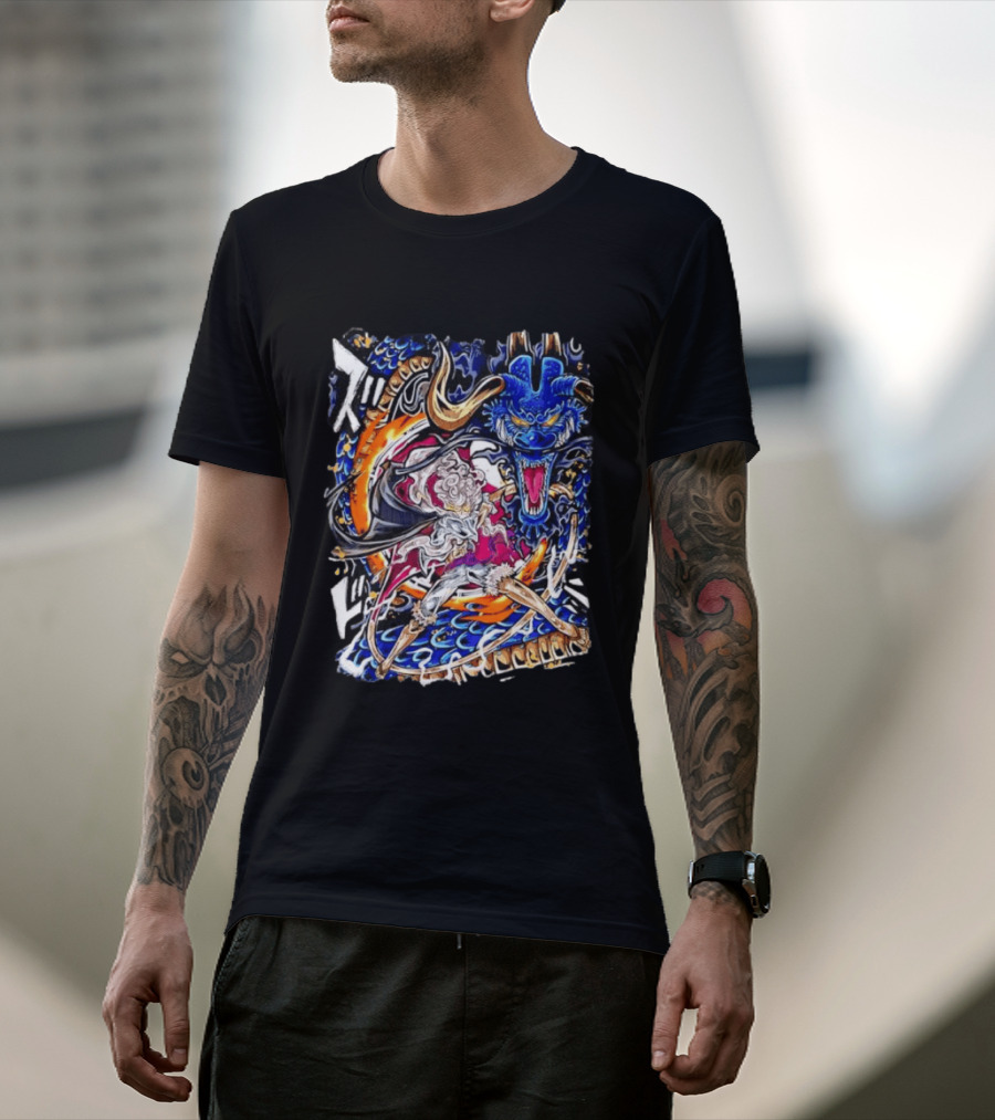 Monkey D Luffy Gear 5 Vs Kaido Epic One Piece Anime Manga Battle Scene T-Shirt