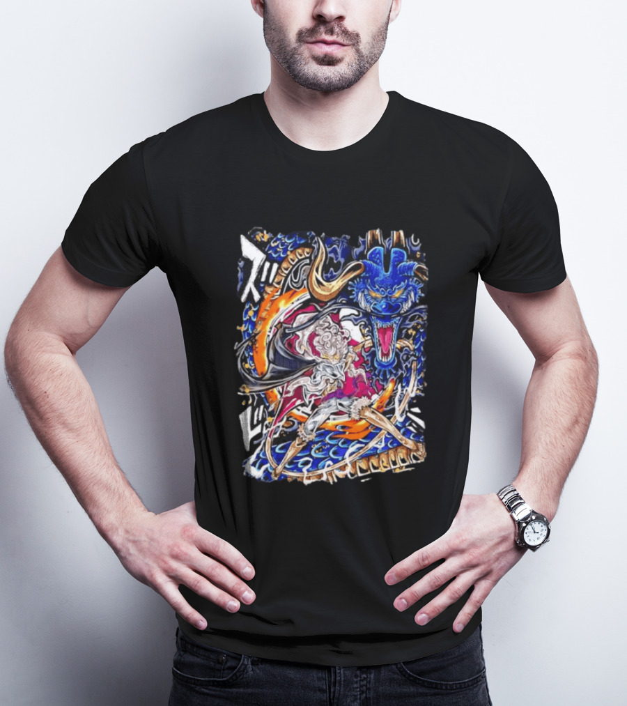Monkey D Luffy Gear 5 Vs Kaido Epic One Piece Anime Manga Battle Scene T-Shirt