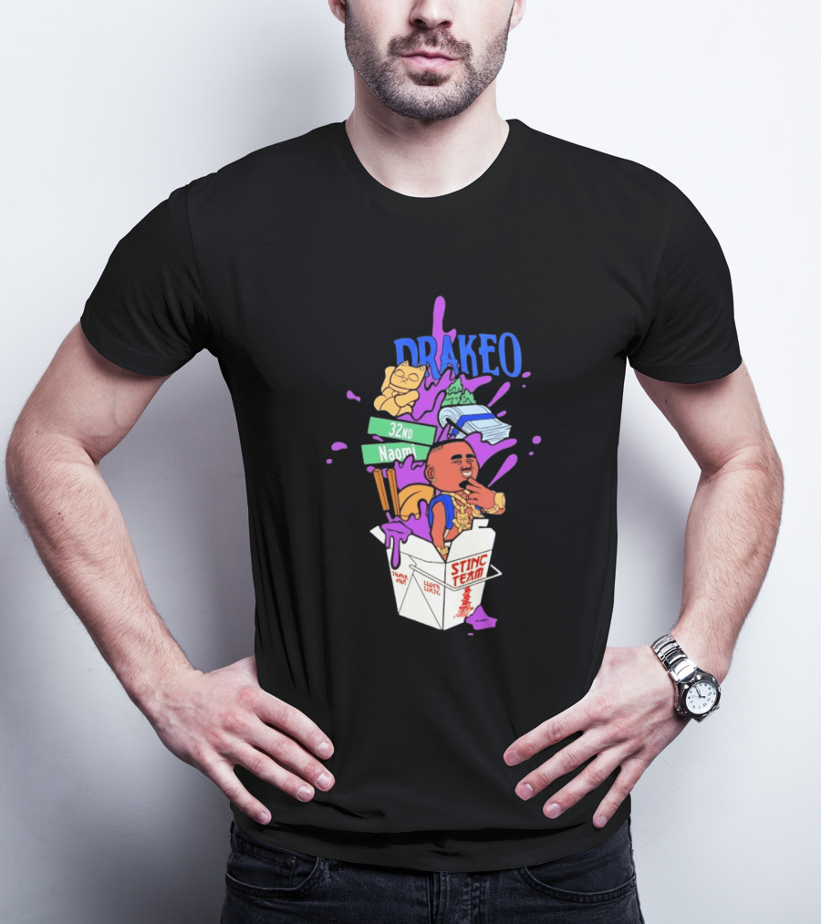 Drakeo The Ruler Stinc Team 32nd Naomi Lucky Cat And Chopsticks T-Shirt