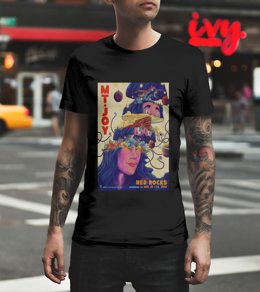Mt. Joy Live Red Rocks Amphitheatre Morrison CO Aug 13 14 2026 Cosmic Landscape T-Shirt