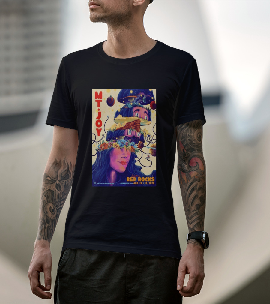 Mt. Joy Live Red Rocks Amphitheatre Morrison CO Aug 13 14 2026 Cosmic Landscape T-Shirt