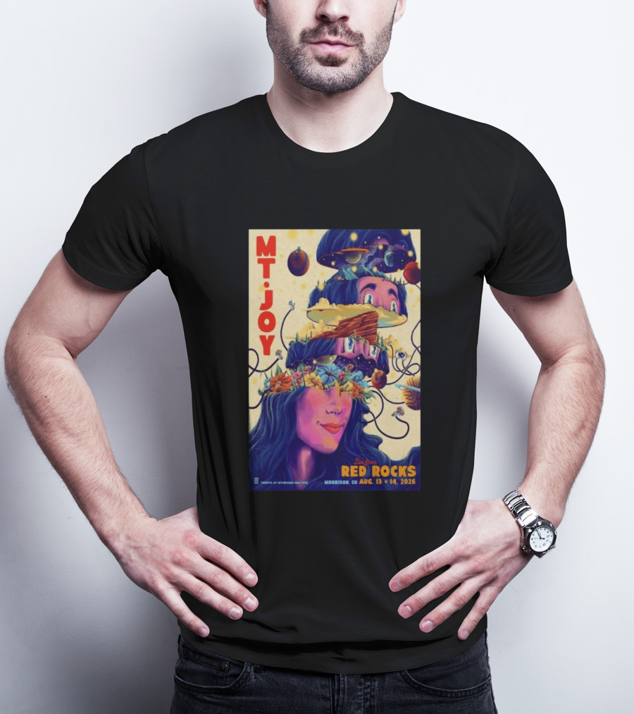 Mt. Joy Live Red Rocks Amphitheatre Morrison CO Aug 13 14 2026 Cosmic Landscape T-Shirt