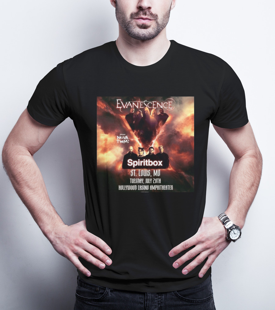 Evanescence Nova Twins Spiritbox Concert St. Louis MO July 28 Hollywood Casino Amphitheater T-Shirt