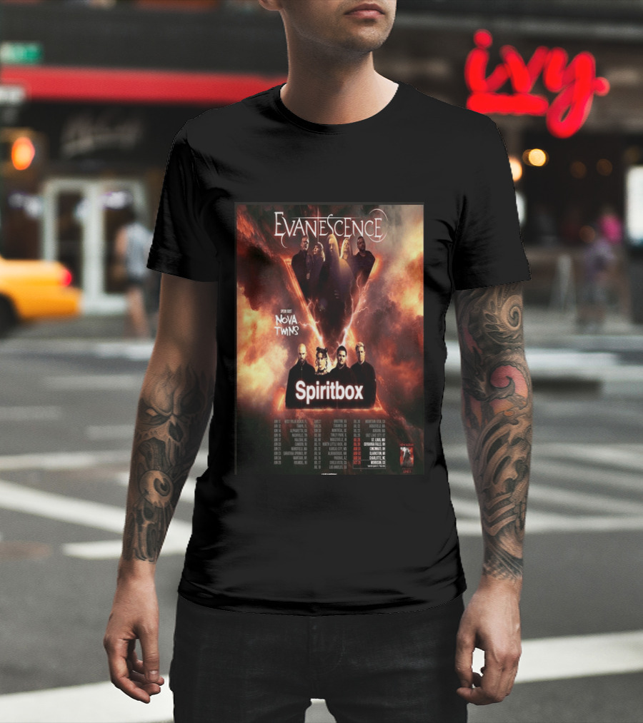 Evanescence US Tour 2026 Featuring Nova Twins And Spiritbox T-Shirt