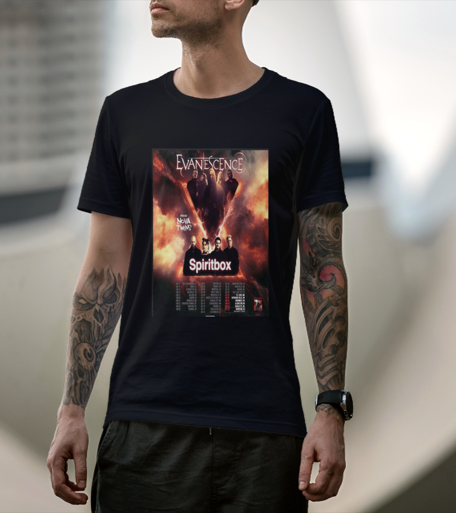 Evanescence US Tour 2026 Featuring Nova Twins And Spiritbox T-Shirt