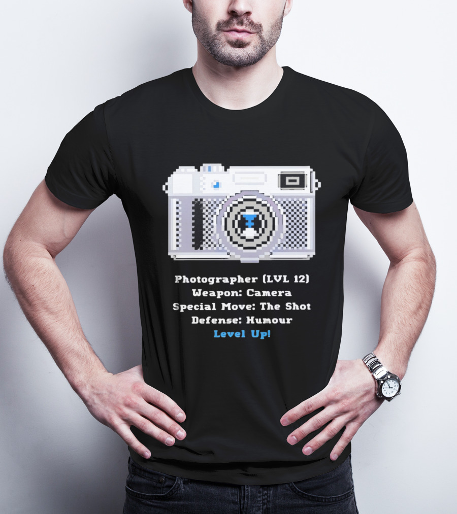 Photographer LVL 12 Weapon Camera Special Move The Shot Defense Humour Level Up T-Shirt