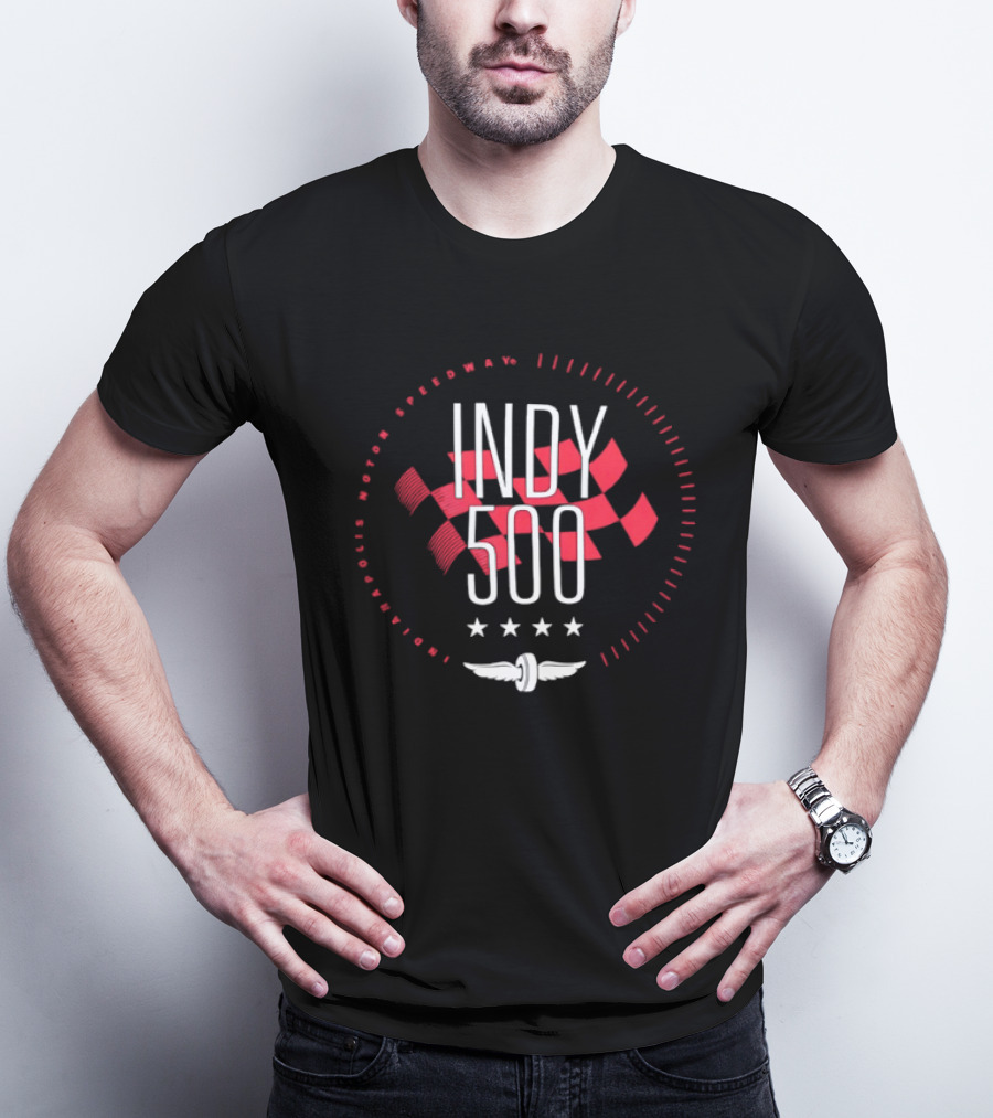 Indy 500 Speedway Racing Checkered Flag Motorsport Iconic Event T-Shirt