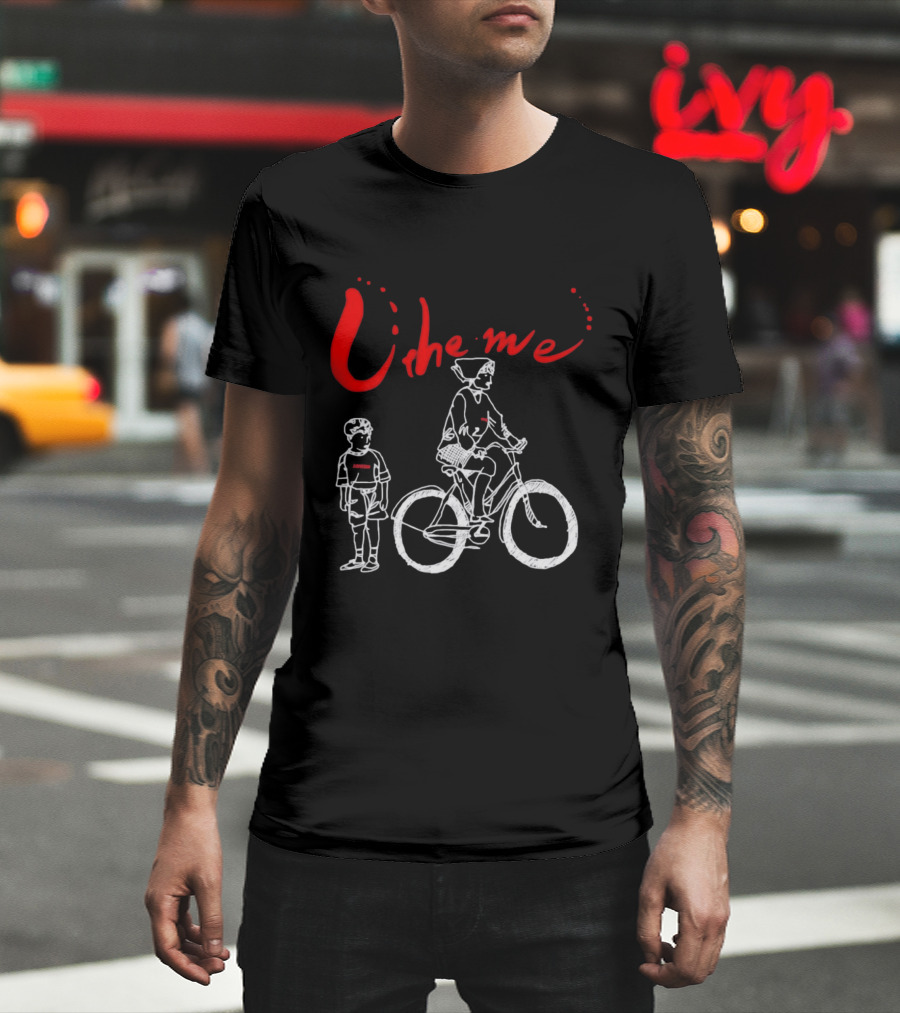 Utheme Rider And Standing Boy Cycling Sport Scene T-Shirt