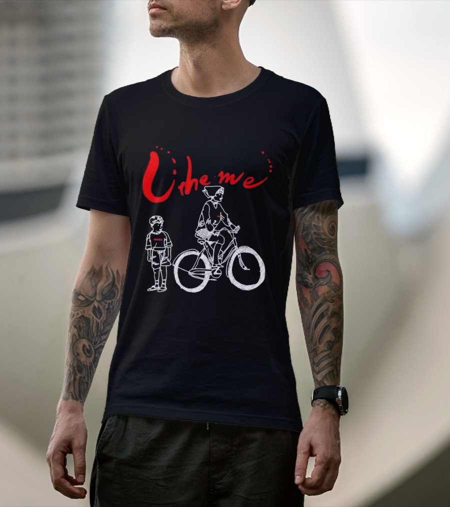 Utheme Rider And Standing Boy Cycling Sport Scene T-Shirt