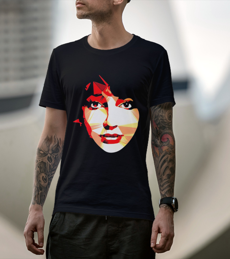 Kate Bush Geometric Pop Singer Red Orange Faceted T-Shirt