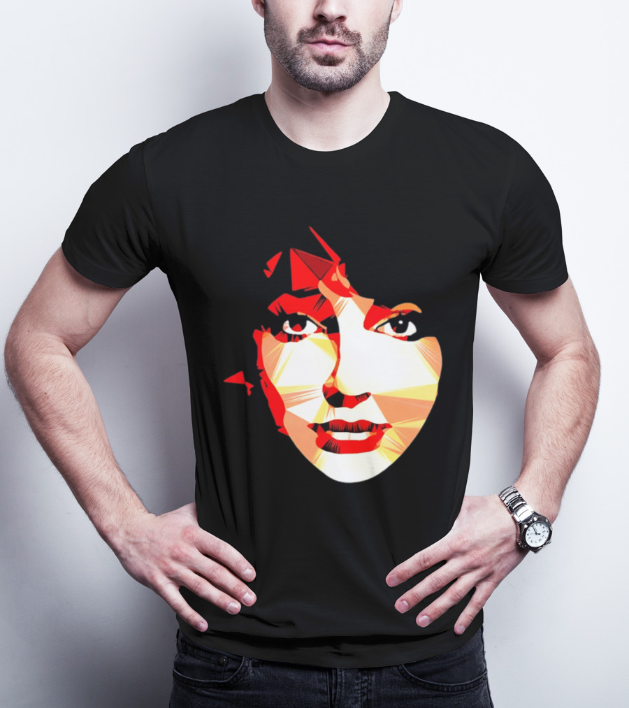 Kate Bush Geometric Pop Singer Red Orange Faceted T-Shirt