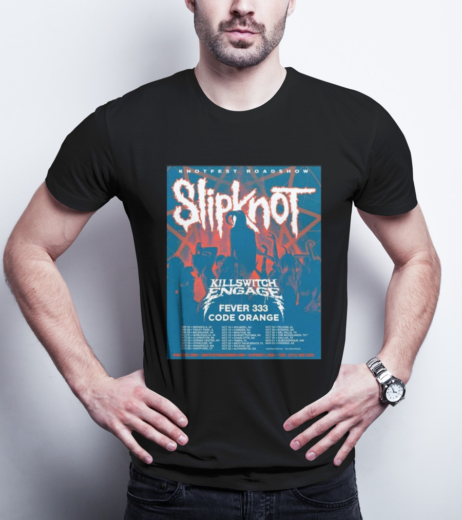 Knotfest Roadshow Slipknot Killswitch Engage Fever 333 Code Orange Tour Dates T-Shirt