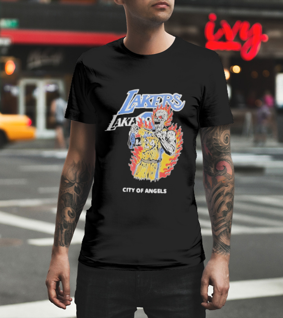 Los Angeles Lakers City Of Angels 24 Kobe Bryant Basketball T-Shirt