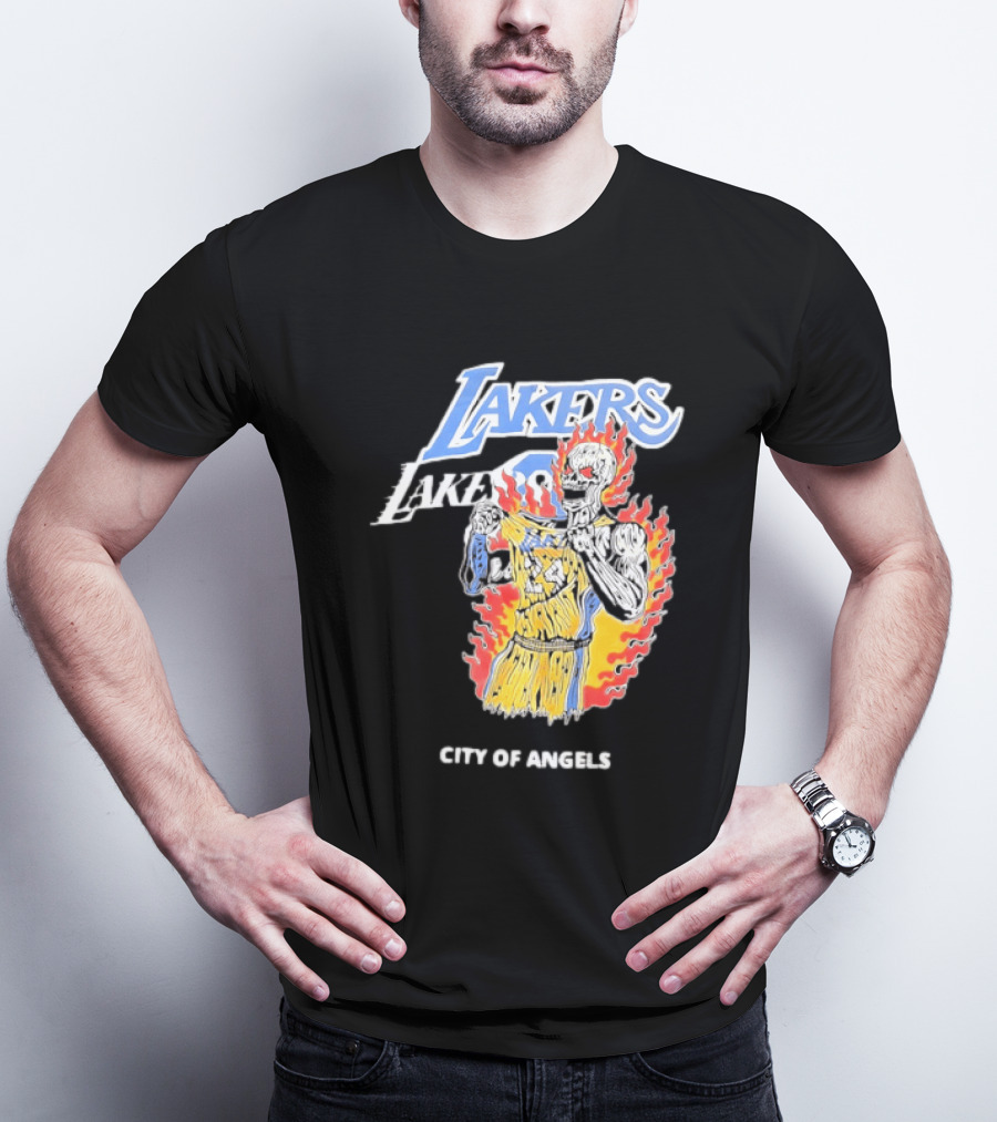 Los Angeles Lakers City Of Angels 24 Kobe Bryant Basketball T-Shirt