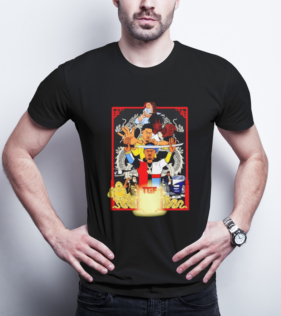TGF Stinc Team Collage Streetwear Urban Dragons And Cars T-Shirt
