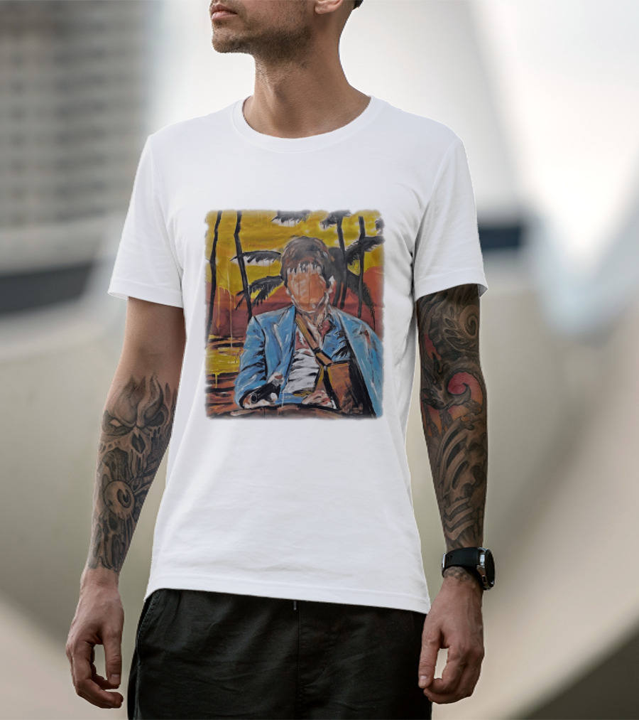 Al Pacino Tony Montana Scarface Oil Painting T-Shirt