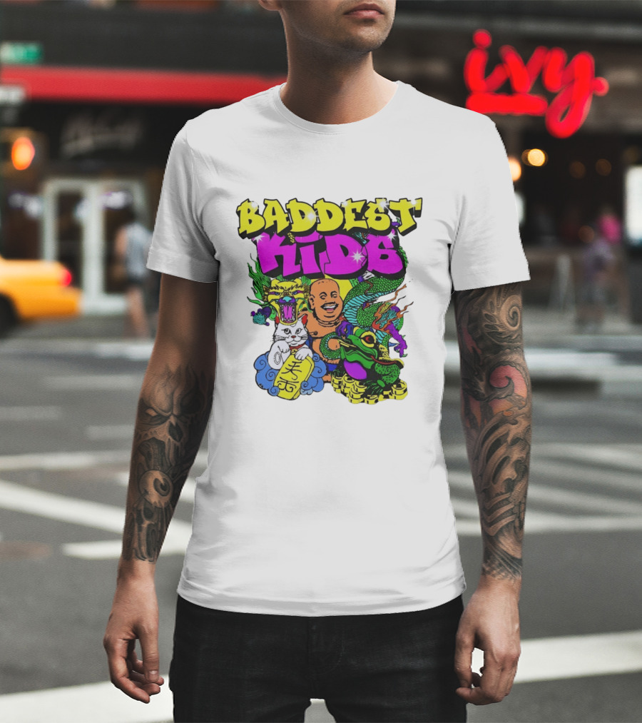 Baddest Kids Buddha Dragon Cat Frog T-Shirt