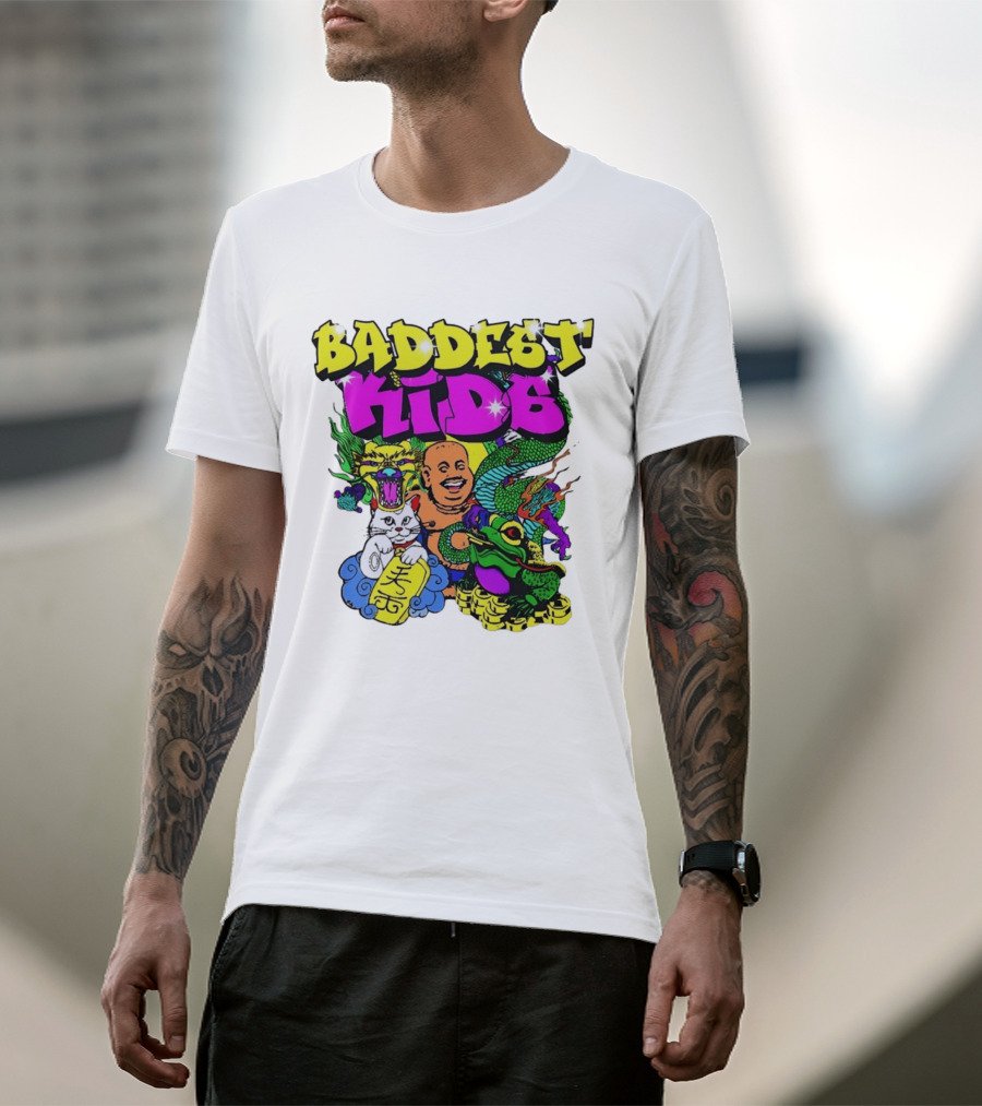 Baddest Kids Buddha Dragon Cat Frog T-Shirt