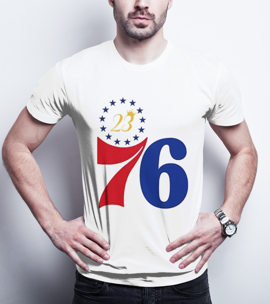 LeBron James 23 Philadelphia 76ers Inspired Number Stars T-Shirt