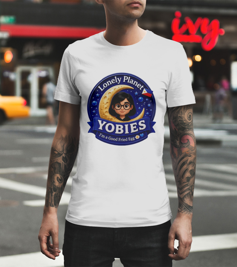 Lonely Planet Yobies I'm A Good Fried Egg Moon And Stars T-Shirt
