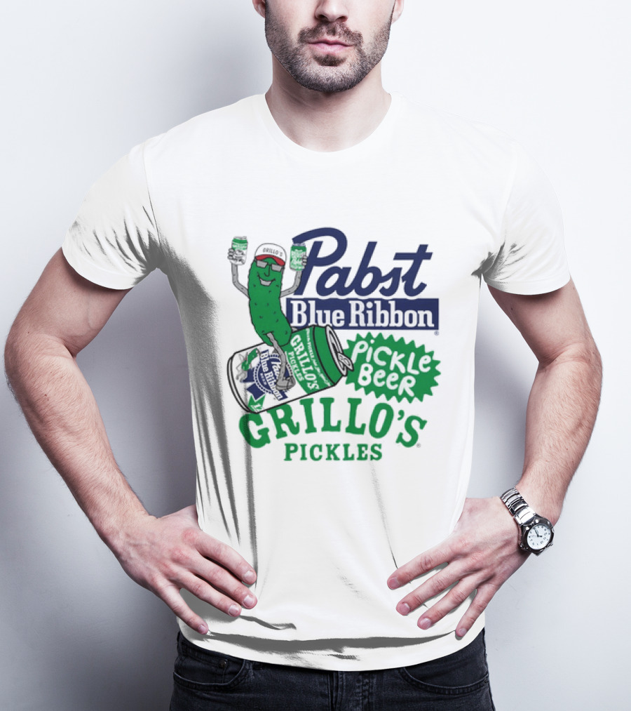Pabst Blue Ribbon Grillo's Pickles Pickle Beer Festival 2023 T-Shirt