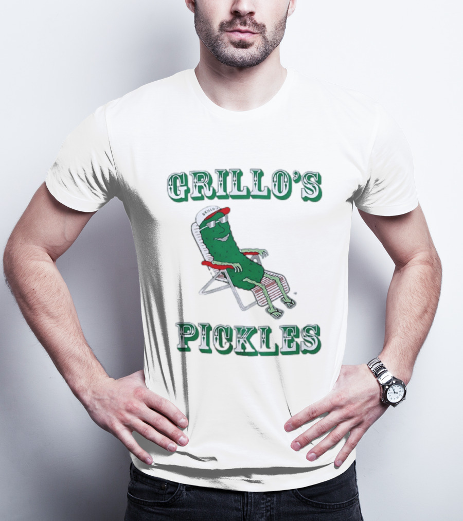 Grillo's Pickles Chill Pickle Relaxing In Chair T-Shirt