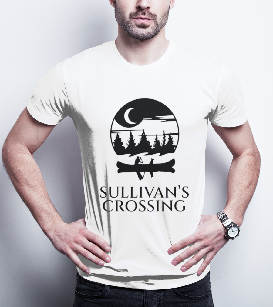 Sullivan's Crossing Canoe Moon Scene Nature Adventure T-Shirt