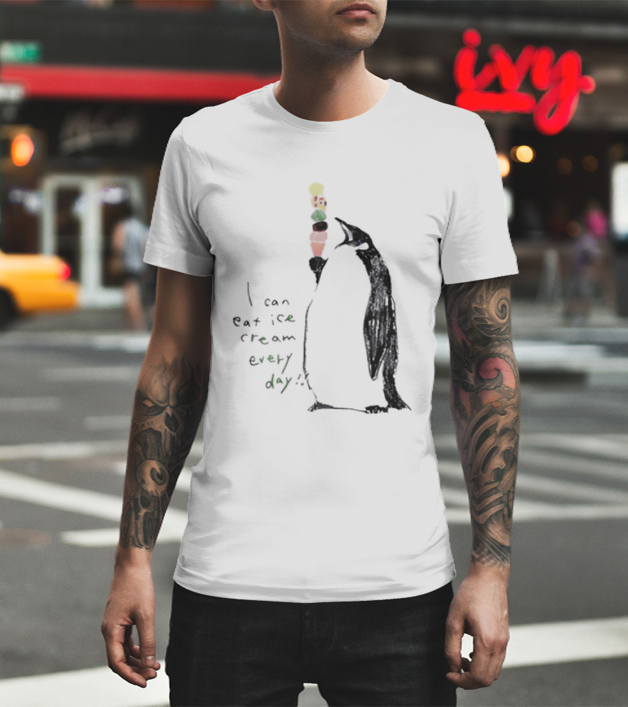 Penguin Eating Ice Cream I Can Eat Ice Cream Every Day T-Shirt