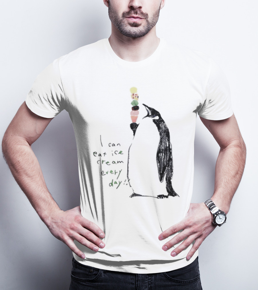 Penguin Eating Ice Cream I Can Eat Ice Cream Every Day T-Shirt