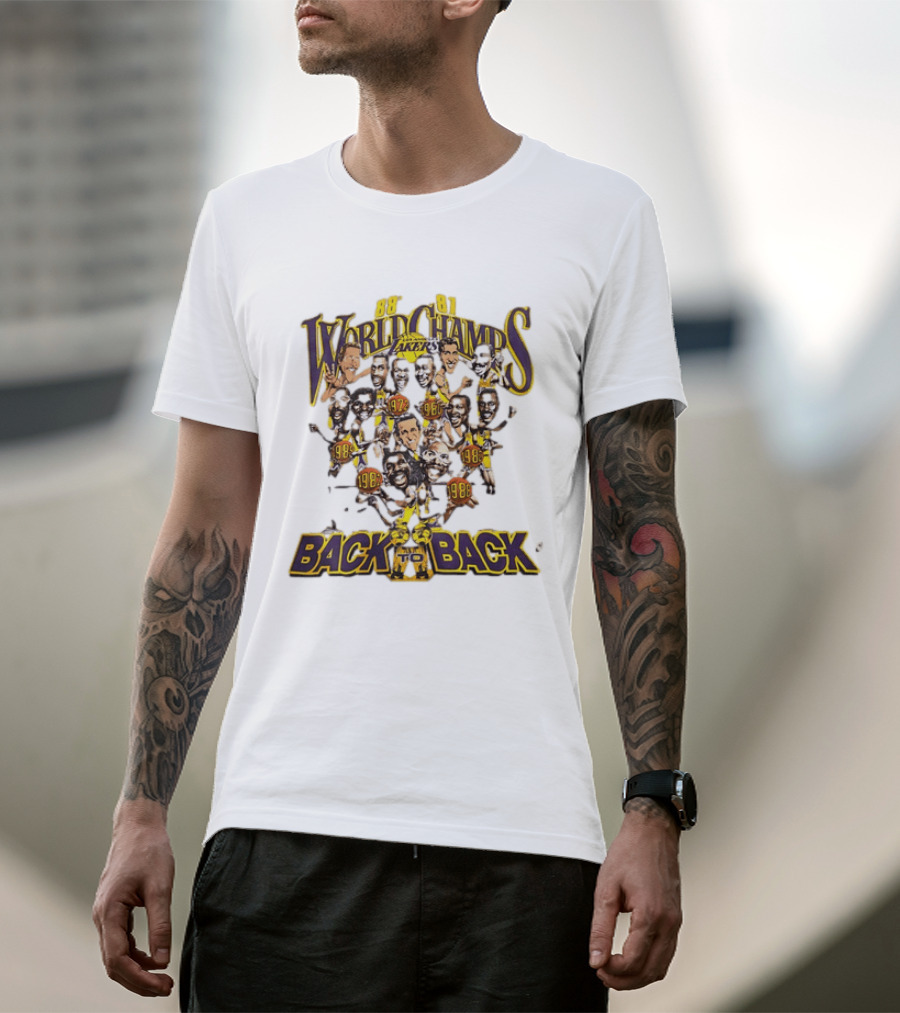 88 89 Lakers World Champs Back To Back T-Shirt